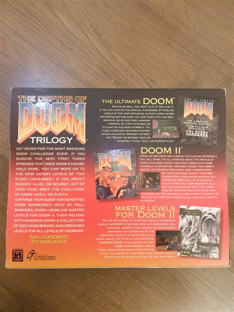 The Depths of Doom Trilogy (Ultimate Doom, Doom II, Master Levels for Doom... 787659005296| eBay