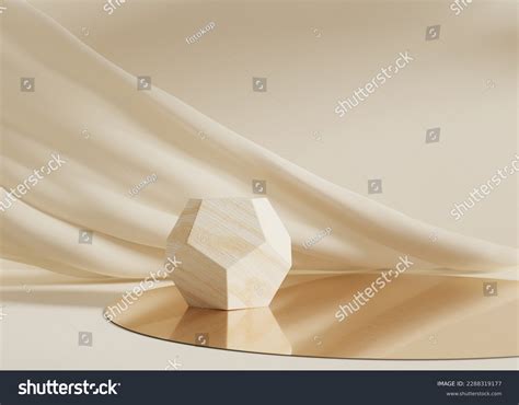3d Display Podium Beige Background Glamour Stock Illustration ...