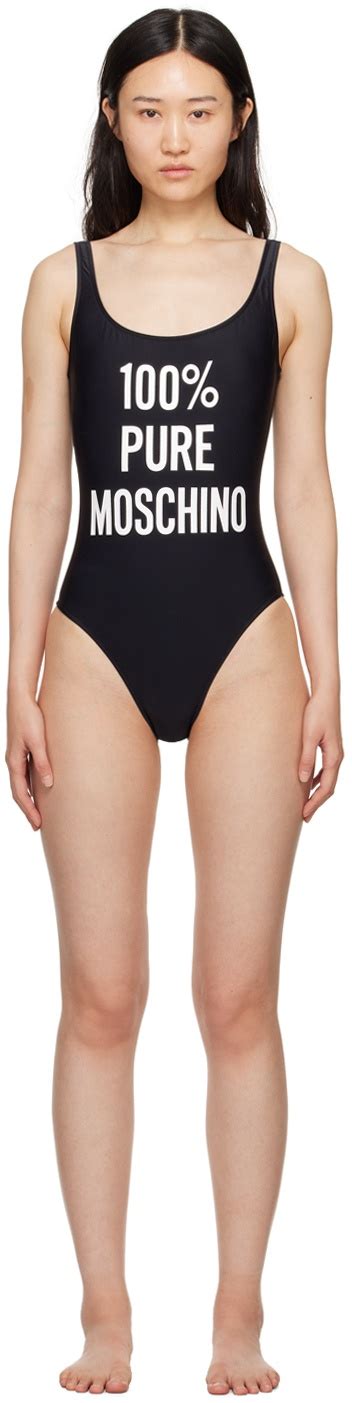 Moschino Black Printed Swimsuit Moschino