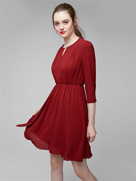 Платье мини Vero Moda 31717C503F15_бордовий для женщин, цвет: Бордовый ...