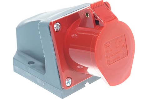 Розетка наружной установки IEK 16А 3P+Е 380В IP44 114 ИЭК PSR12-016-4 ...