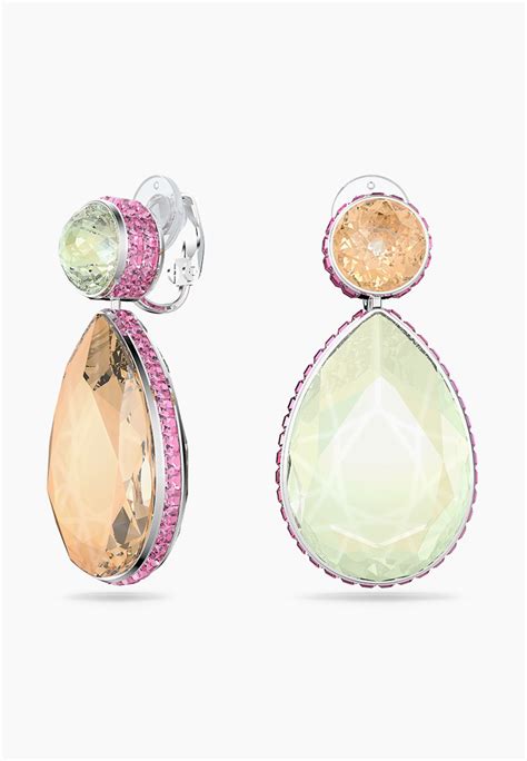 Клипсы Swarovski® Orbita, покрытие родий, цвет: мультиколор ...