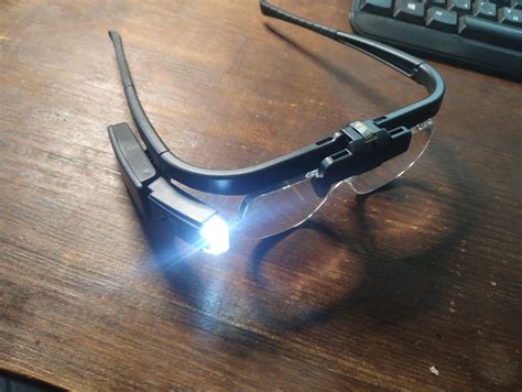 Бинокулярные лупы очки для пайки или чтения 11642DC (1x-4,5x) c Led ...