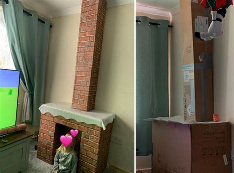 Британка соорудила бутафорский камин в гостиной из картонных коробок и ...