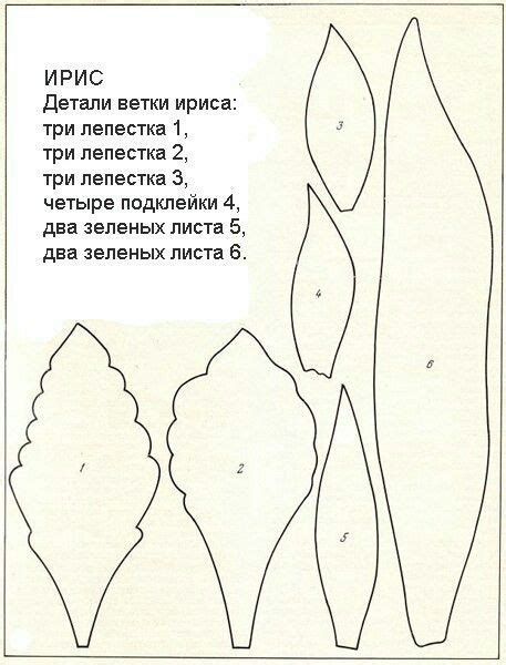 Шаблон лепестков ирис | Paper flower patterns, Paper flower kit, Fabric ...