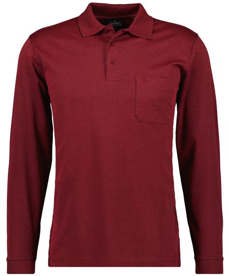RAGMAN | Onlineshop | RAGMAN Softknit-Polo langarm Rot-060 | XL ...