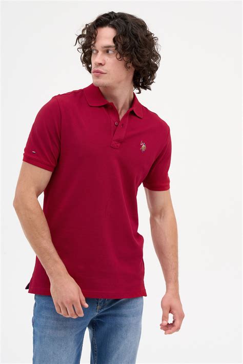 Поло U.S. POLO ASSN., размер 46, цвет бордовый, 100% хлопок - купить по ...