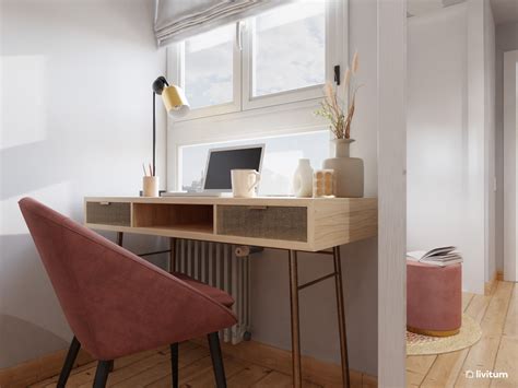 Estudio con vestidor en blanco y rosa - Livitum.com