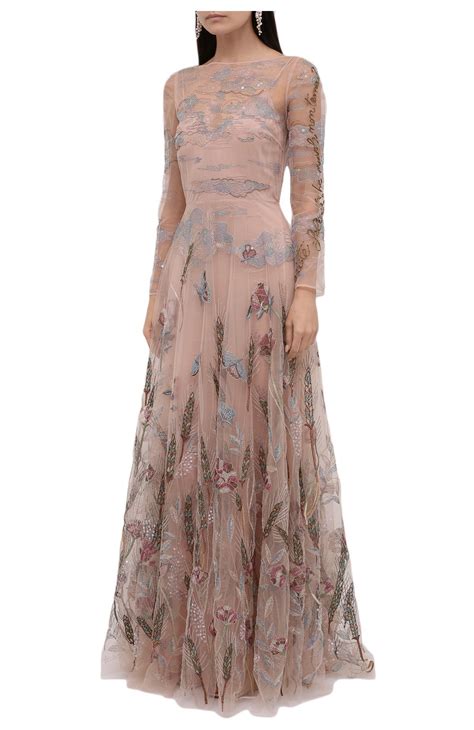 Женское бежевое платье VALENTINO купить в интернет-магазине ЦУМ, арт ...