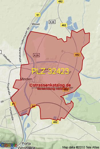 Postleitzahlgebiet 32423 - PLZ