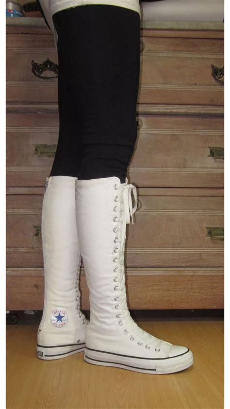 My white knee high converse with leggings | Knee high converse ...
