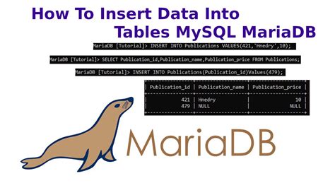 MariaDB MySQL Inserting Data Into Tables l Adding Data to Tables in a Database #3 - YouTube
