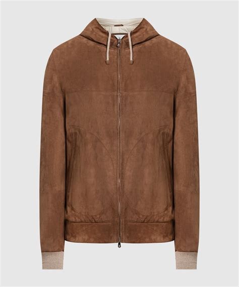 Brunello Cucinelli - Коричневая замшевая куртка M0PCL1957 купить в Symbol