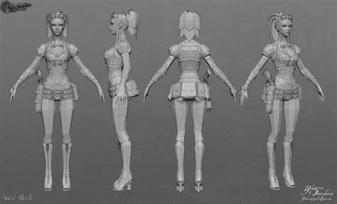 Lady mechanika, Character modeling, Character model sheet