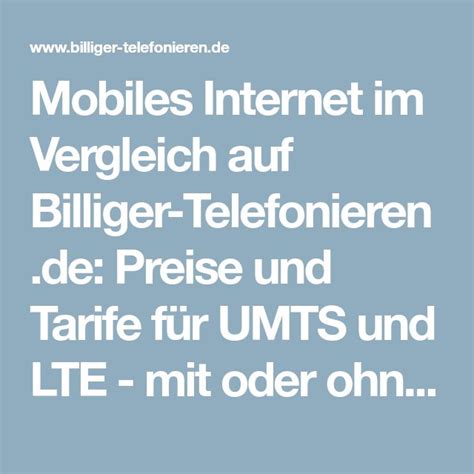 Mobiles Internet im Vergleich auf Billiger-Telefonieren.de: Preise und ...