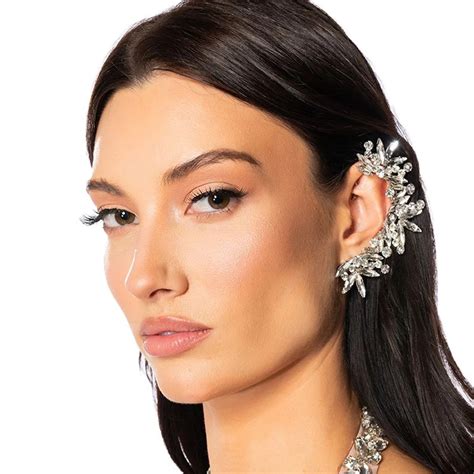 Серьги-каффы XSBODY медные с кристаллами | AliExpress