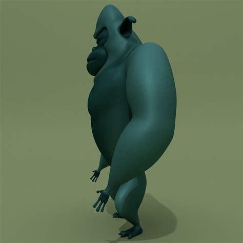 Мультфильм монстр голубая горилла 3D Модель $19 - .3ds .blend .fbx .obj ...