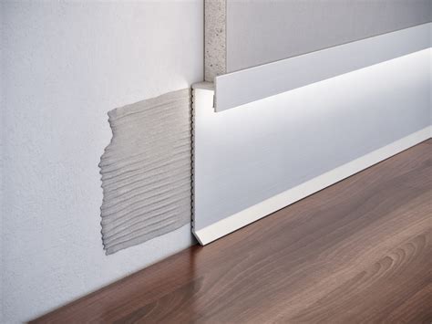 Алюминиевый плинтус скрытого монтажа Р2-80 с LED анодированный | UKRFLOOR