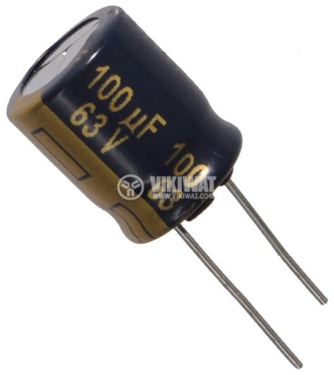 Electrolytic capacitor 100uF 63V THT Ф10x12.5mm low impendance