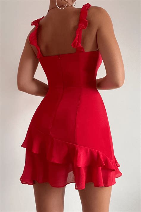 Mina Mini Dress - Red | JAUS