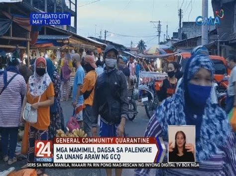 24 Oras: Mga mamimili, dagsa sa palengke sa unang araw ng GCQ - YouTube