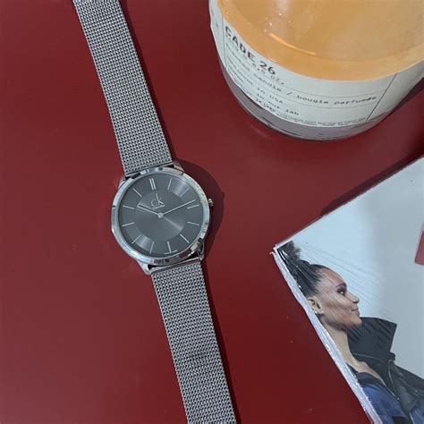 Ck men watch Size 4cm, silver Swiss made Bought... - Depop