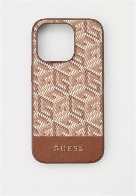 Чехол для iPhone Guess 14 Pro, с MagSafe, цвет: коричневый ...