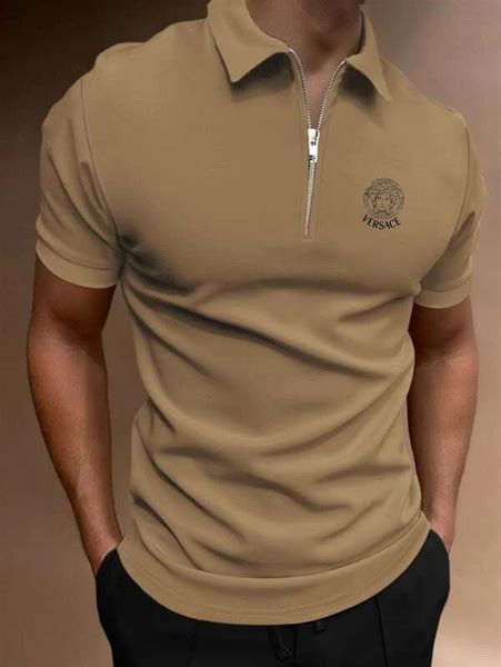 Поло Versace, размер 56, цвет хаки, 95%Polyester;5%Аран - купить по ...
