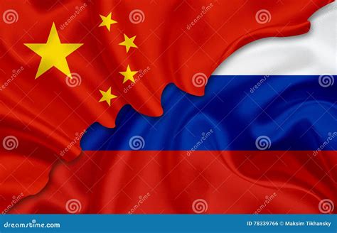 Флаг Китая и флаг России иллюстрация штока. иллюстрации насчитывающей ...