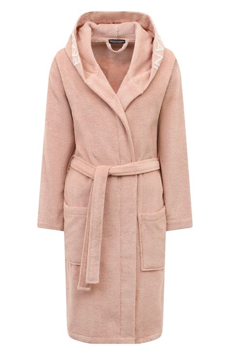 Женский розовый хлопковый халат EMPORIO ARMANI купить в интернет ...