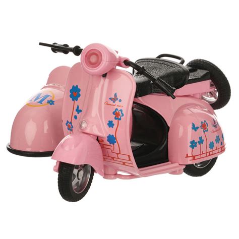 Метален ретро скутер с кош, розов марка Toi-Toys. Произход PRC | Kidso.bg