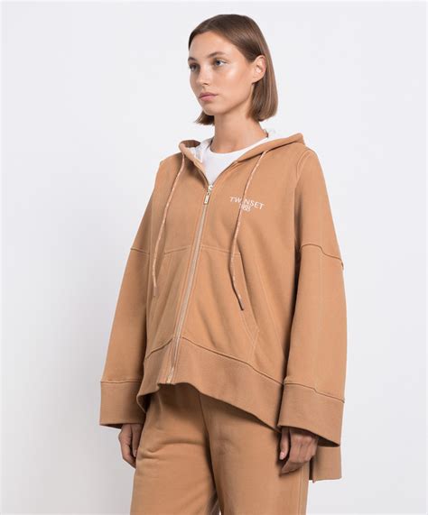 Twinset - Коричневая спортивная кофта с логотипом 232LI2UAA купить в Symbol