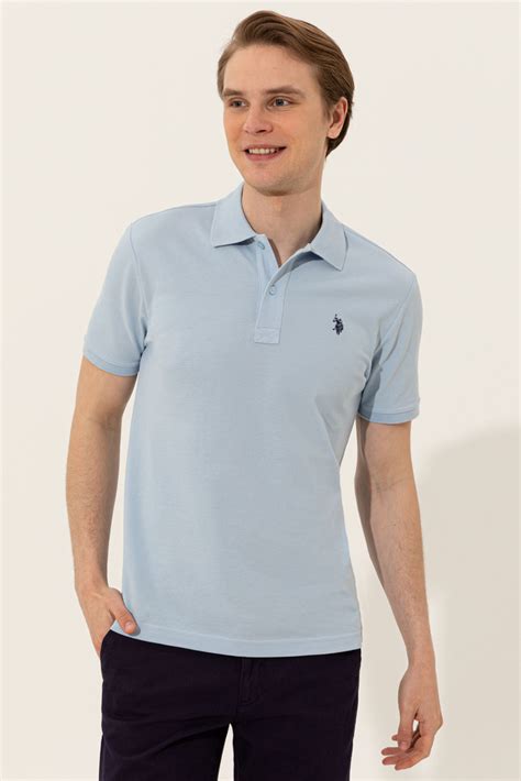 Поло U.S. POLO ASSN., размер 50, цвет голубой, 100% хлопок - купить по ...