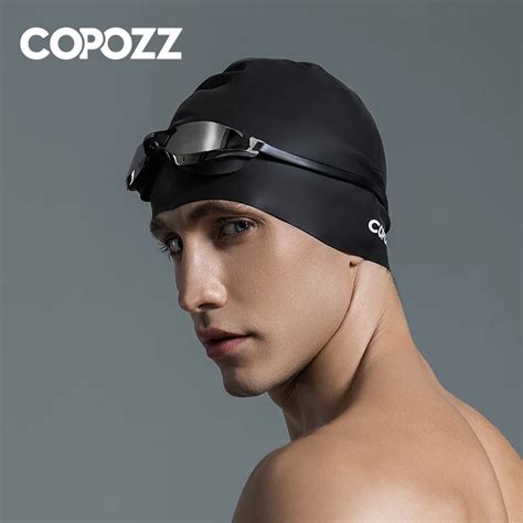 Copozz Мужская эластичная шапка для плавания большого размера ...