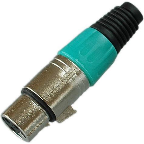 Разъем XLR 3P гнездо Pro Legend металл цанга на кабель, зеленый, PL2181 ...