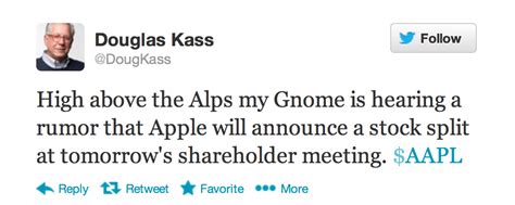 AAPL share price spikes on rumors of imminent stock split announcement ...