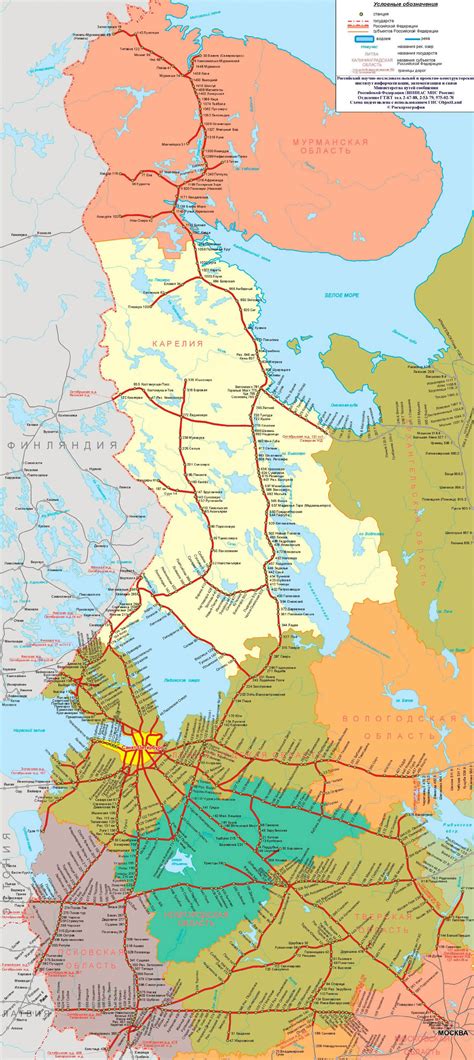 Карта Карелии с населенными пунктами на Туристер.Ру