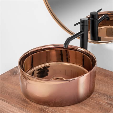 Умывальник (раковина) REA IDA ROSE GOLD накладной розовое золото – фото ...