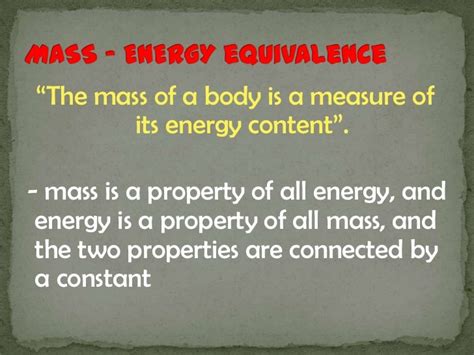 Mass and energy