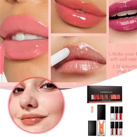 Glossy Lip Oil Set Hydrating & Nourishing For Soft Lips（6ml） Context ...