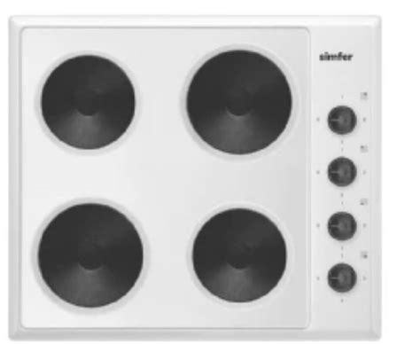 SIMFER SP60W SOLID PLATE HOB | WHITE - Buy Home Appliance