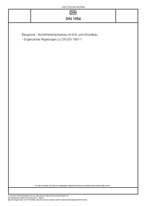 DIN 1054 - European Standards