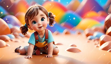 3D иллюстрация детских обоев мультфильмы детские обои для детей портрет ...