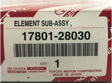 Фильтр воздушный, 1780128030 / Toyota / Контрафакта.нет — экспертная ...